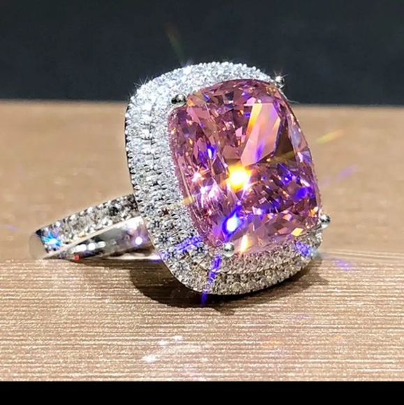 Jewelry | Newwow What A Beauty Barbie Pink Square Cz Ring | Poshmark